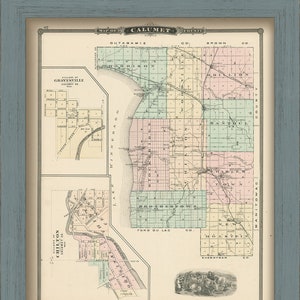 CALUMET COUNTY, Wisconsin 1878 Map, Replica or Genuine Original - Etsy
