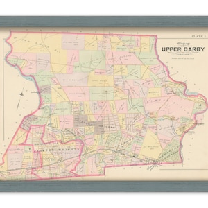 UPPER DARBY, Pennsylvania - 1892 Map - Etsy