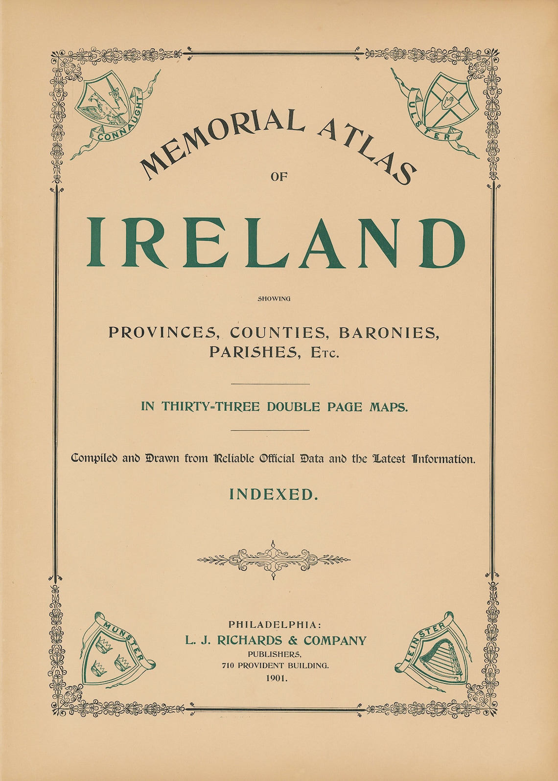 MAP of IRELAND 1901 Replica or Genuine Original | Etsy