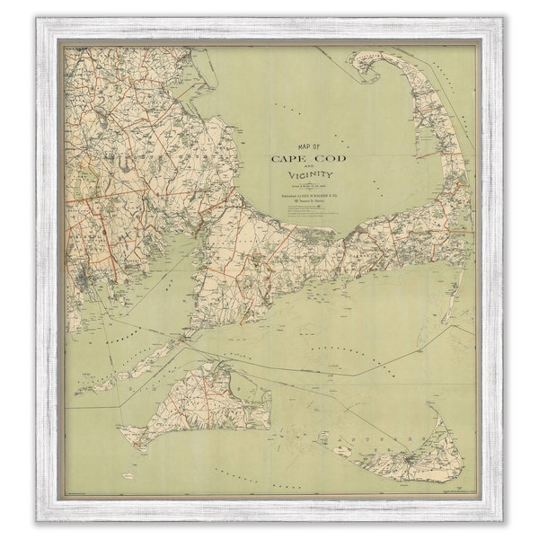 Map of Cape Cod and the Islands - Etsy