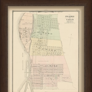PRAIRIE De CHIEN, Wisconsin 1878 Map, Replica or Genuine Original - Etsy
