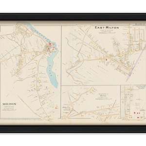 Villages of MILTON and EAST MILTON, Massachusetts 1888 Map - Etsy