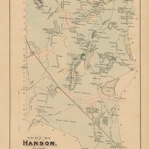 HANSON, Massachusetts 1879 Map - Replica or Genuine ORIGINAL - Etsy
