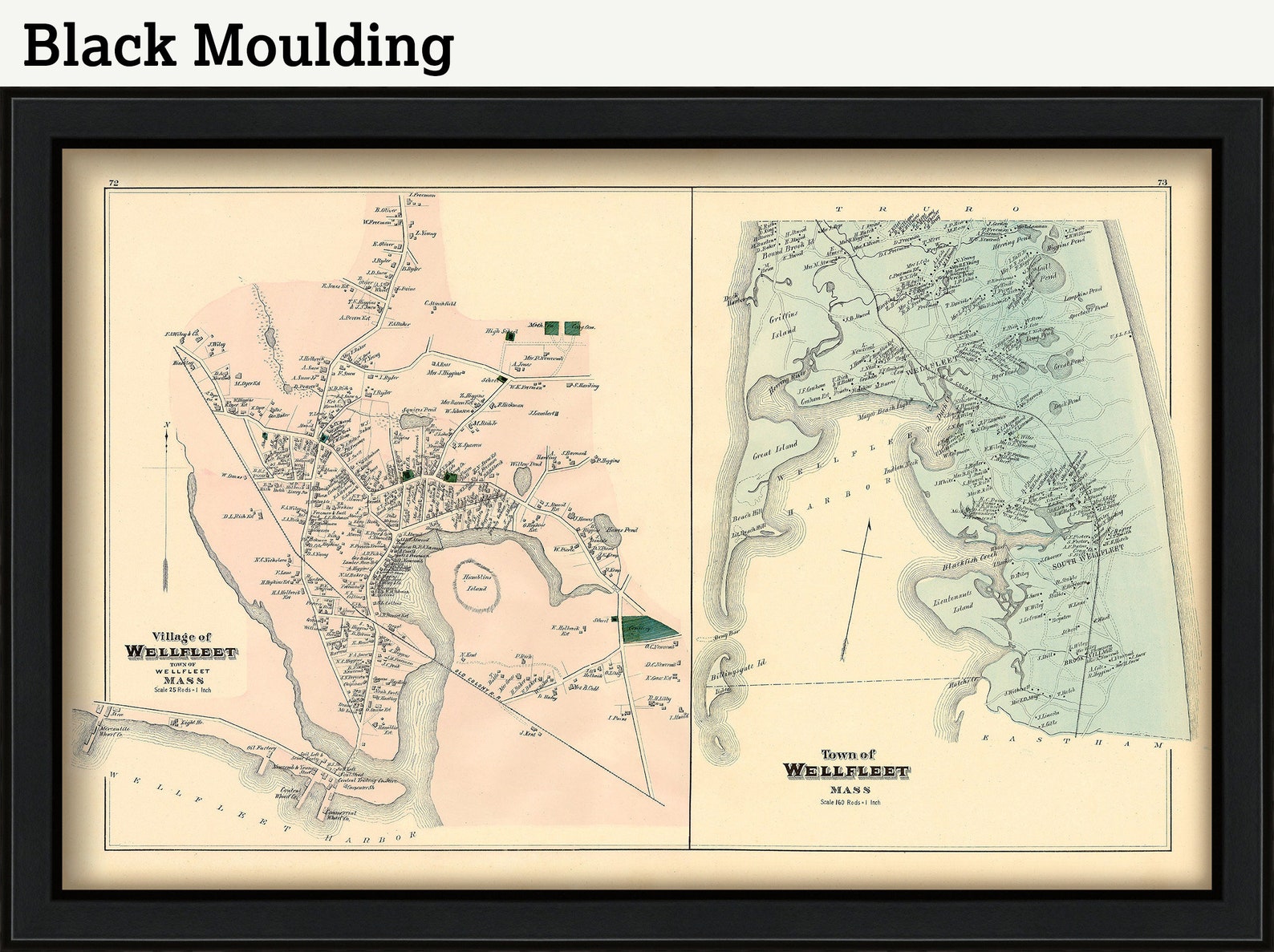 WELLFLEET Town and Village Massachusetts 1880 Map - Etsy