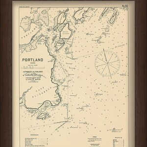 Portland Harbor, Maine 1909 - Nautical Chart by Geo. Eldridge - Etsy