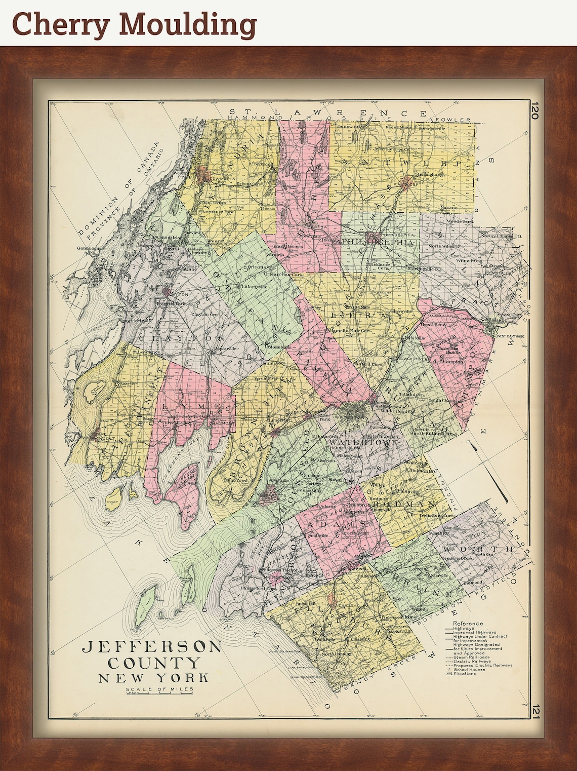 JEFFERSON County New York 1912 Map Replica or GENUINE - Etsy