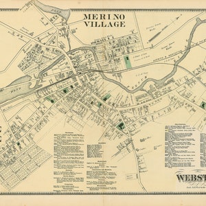 Village of WEBSTER, Massachusetts 1870 Map - Etsy