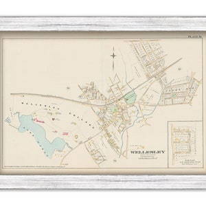 WELLESLEY COLLEGE, Wellesley, Massachusetts 1888 Map - Etsy