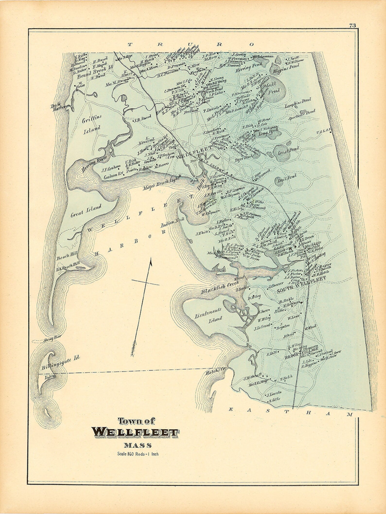 Town of Wellfleet, Massachusetts 1880 - Etsy