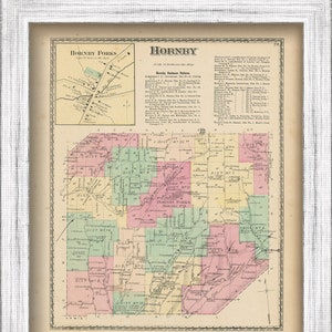 HORNBY, New York 1873 Map, Replica or Genuine ORIGINAL - Etsy