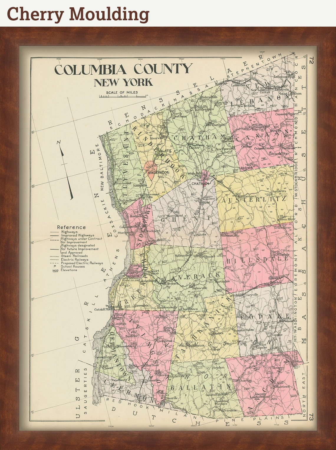COLUMBIA County New York 1912 Map Replica or GENUINE - Etsy