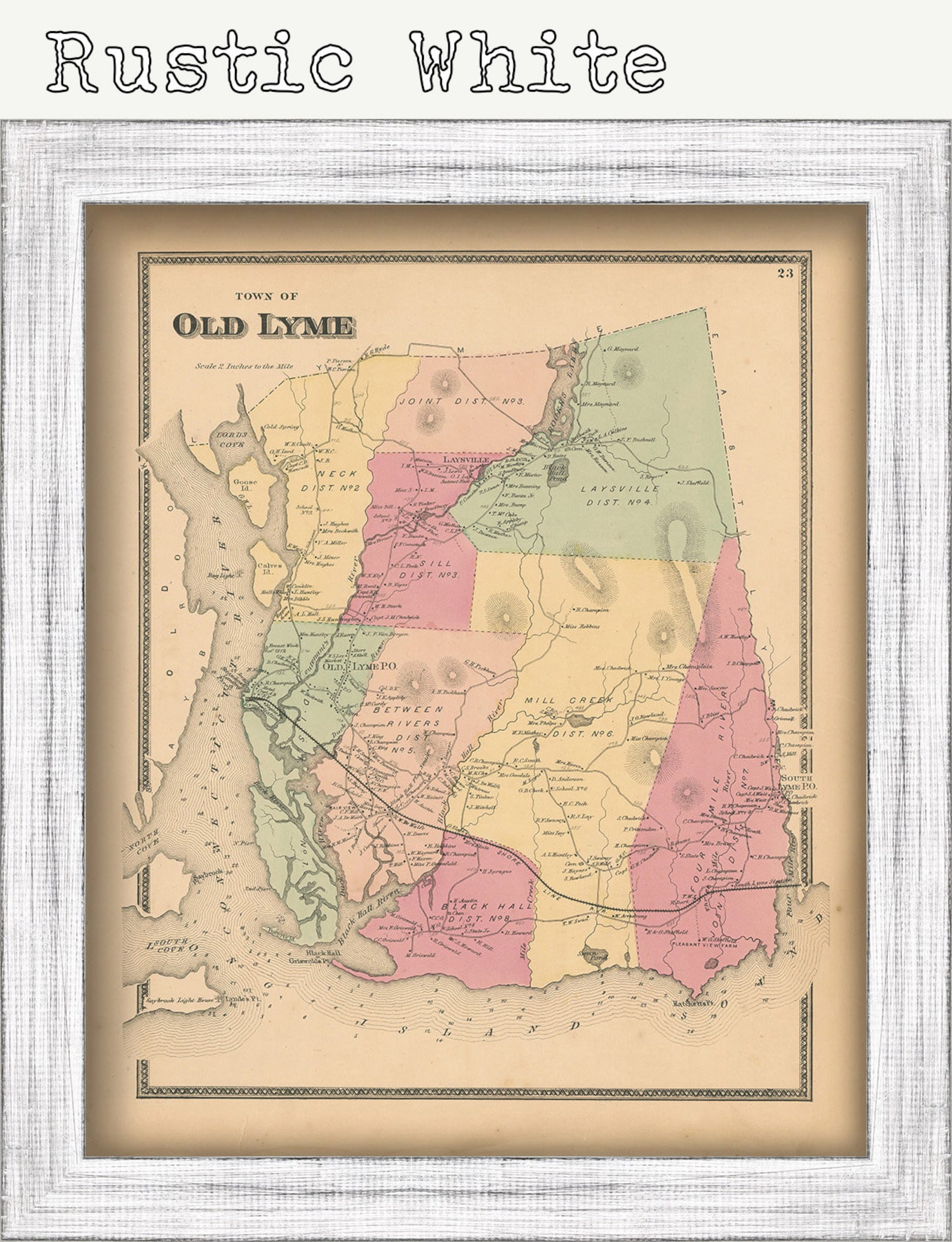 OLD LYME Connecticut 1868 Map - Etsy