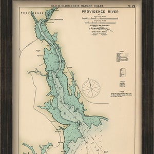 Providence River, Rhode Island - Nautical Chart by George W. Eldridge ...