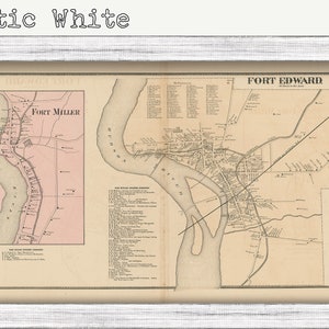 Village of FORT EDWARD, New York 1866 Map - Etsy