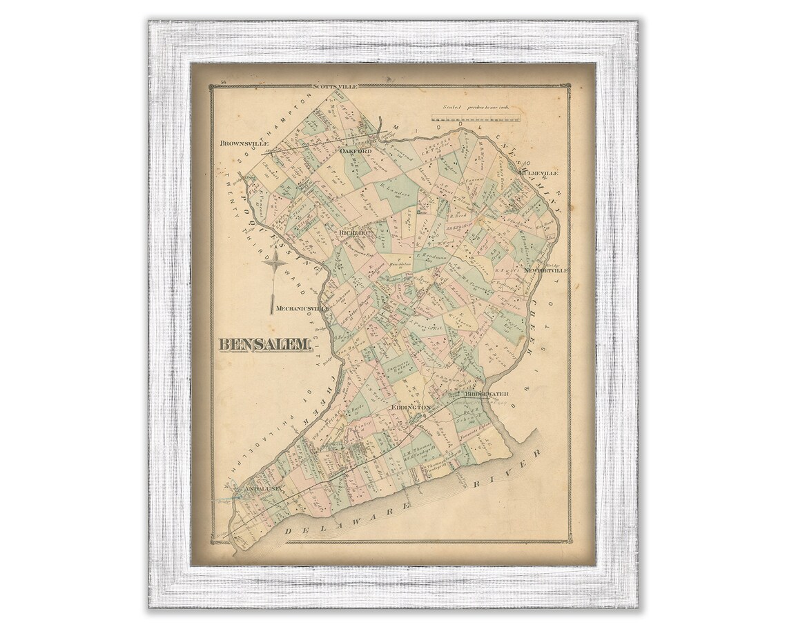BENSALEM, Pennsylvania - 1876 Map - Etsy