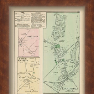 Village of FARMINGDALE, New Jersey 1873 Map - Replica or Genuine ...