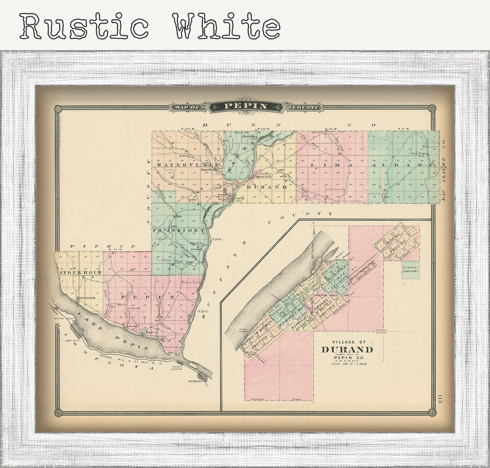 PEPIN COUNTY Wisconsin 1878 Map Replica or Genuine Original | Etsy