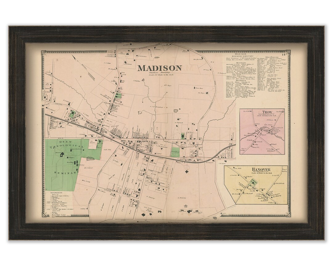 Village of MADISON, Morris County, New Jersey 1868 - Replica or Genuine ...