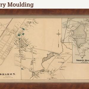 Village of SHARON, Massachusetts 1876 Map - Replica or GENUINE ORIGINAL ...