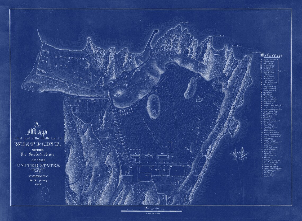 WEST POINT Military Academy, New York - 1818 Map and Plan Blueprint - Etsy