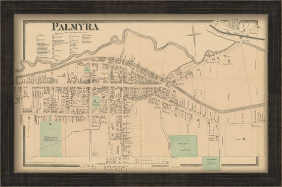 Village of PALMYRA New York 1874 Map Replica and GENUINE | Etsy