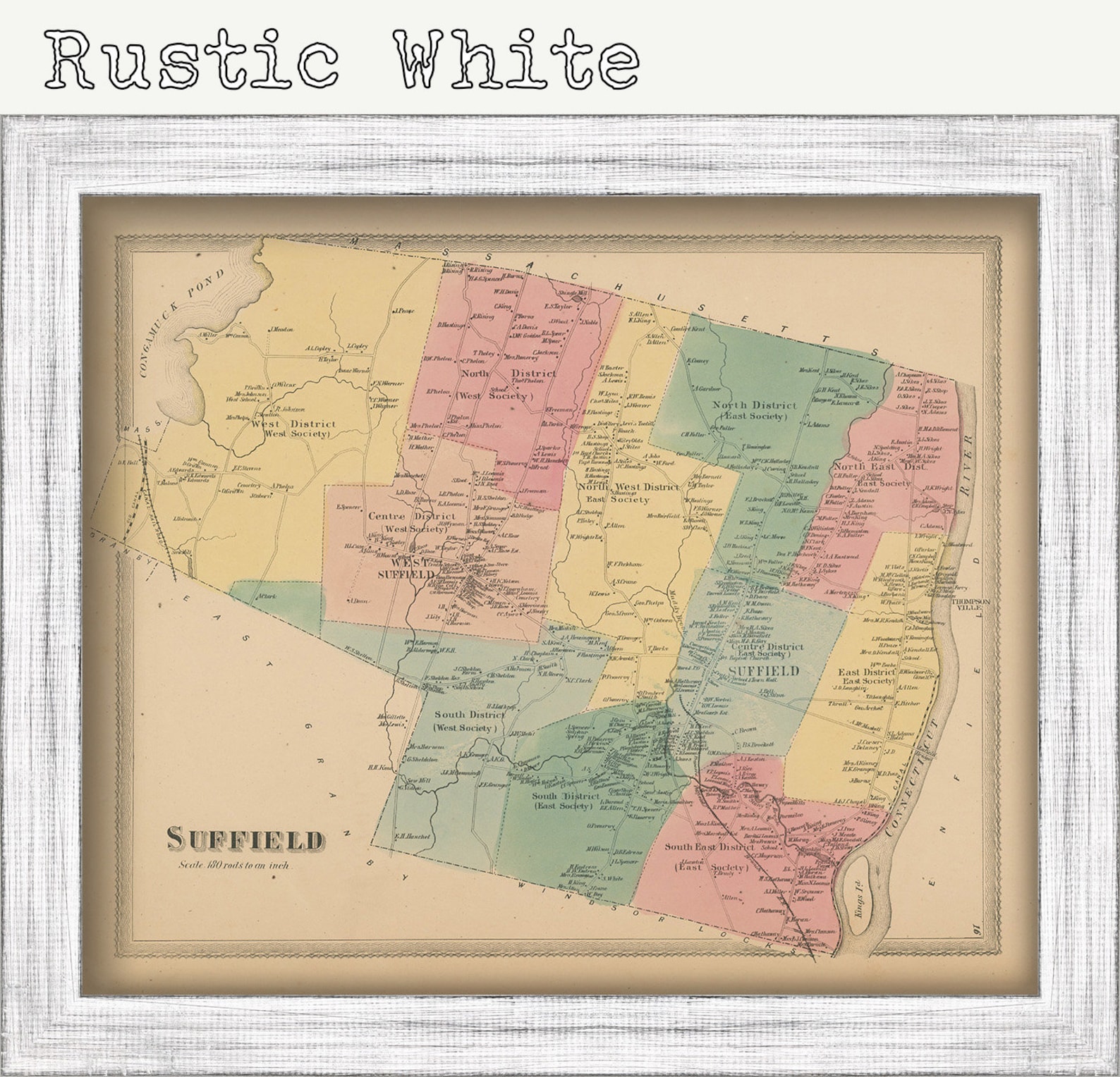 SUFFIELD Connecticut 1869 Map Replica or GENUINE ORIGINAL - Etsy.de