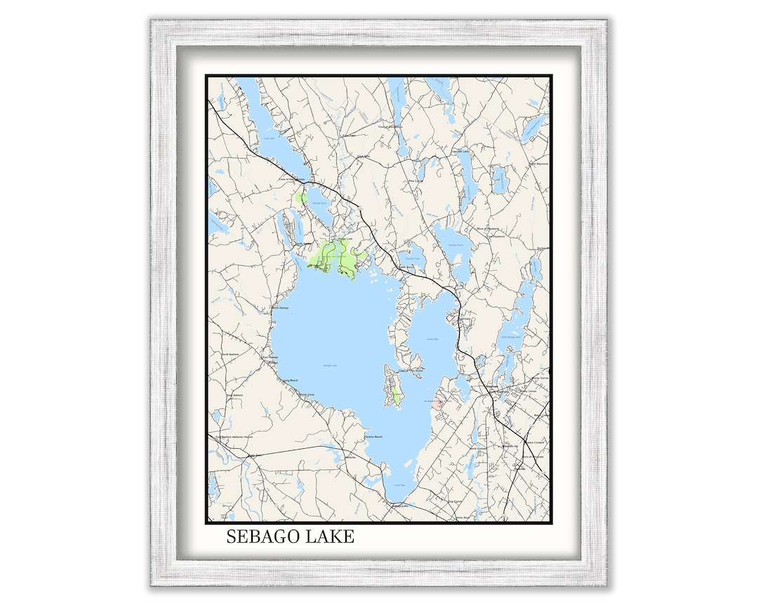 SEBAGO LAKE, Maine - Map Poster - Etsy