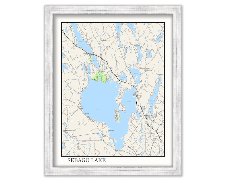 SEBAGO LAKE, Maine - Map Poster - Etsy