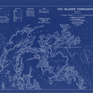 FOX ISLANDS THOROUGHFARE, Maine - 1909 Nautical Chart Blueprint by Geo ...