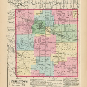 Town of PERINTON, New York 1872 Map - Etsy