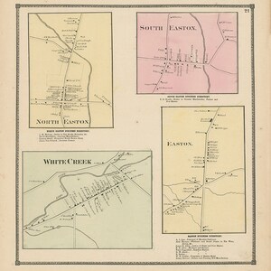 Villages of EASTON, New York 1866 Map - Etsy