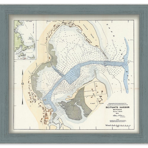 SCITUATE HARBOR Massachusetts Nautical Chart 1954 - Etsy