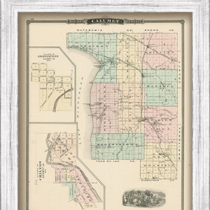 CALUMET COUNTY, Wisconsin 1878 Map, Replica or Genuine Original - Etsy