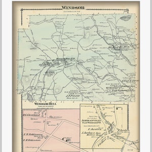 Town of Windsor, Massachusetts 1876 Map-colored Reproduction - Etsy