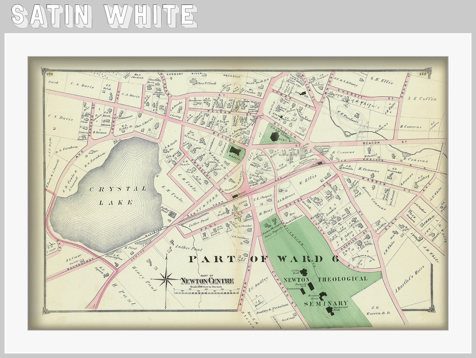 City of NEWTON NEWTON CENTER Massachusetts 1874 Map - Etsy