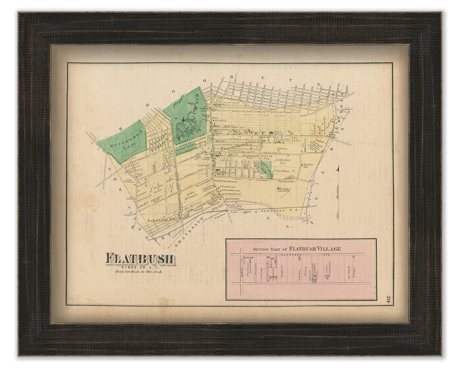 Flatbush, Brooklyn, New York 1873 Map, Replica and GENUINE ORIGINAL - Etsy