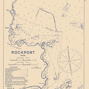ROCKPORT HARBOR, Massachusetts - 1909 Nautical Chart by George W ...