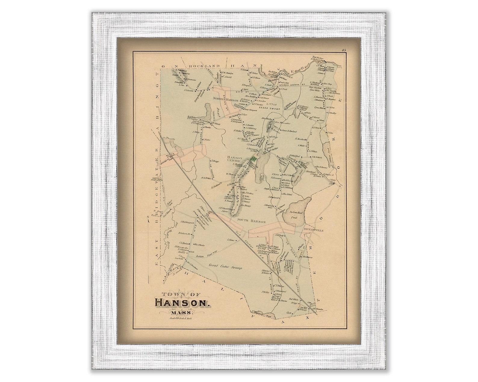 HANSON Massachusetts 1879 Map Replica or Genuine ORIGINAL - Etsy