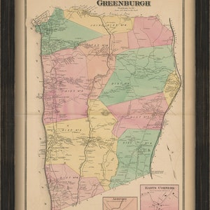 Town of GREENBURG, New York 1868 Map - Etsy