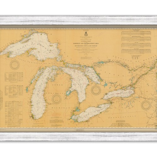 1997 Nautical Map of the Great Lakes - Etsy