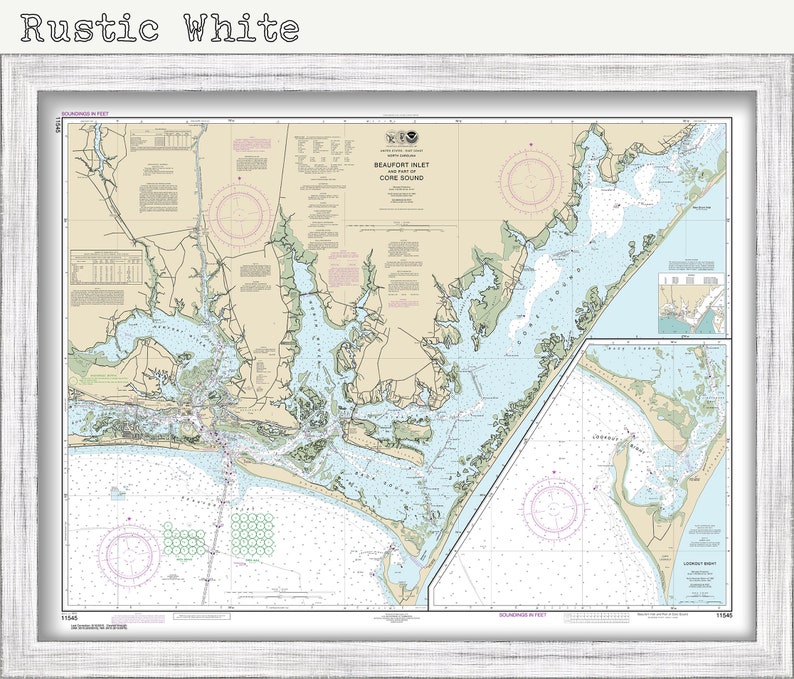 BEAUFORT INLET North Carolina 2015 Nautical Chart | Etsy