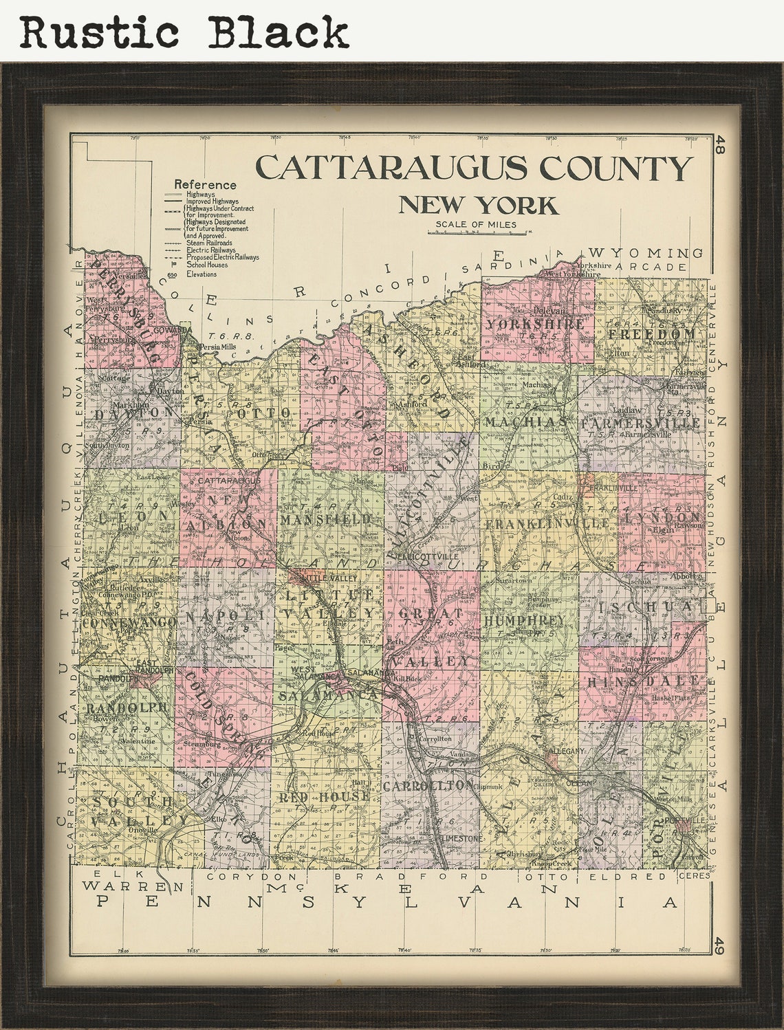 CATTARAUGUS County New York 1912 Map Replica or GENUINE | Etsy