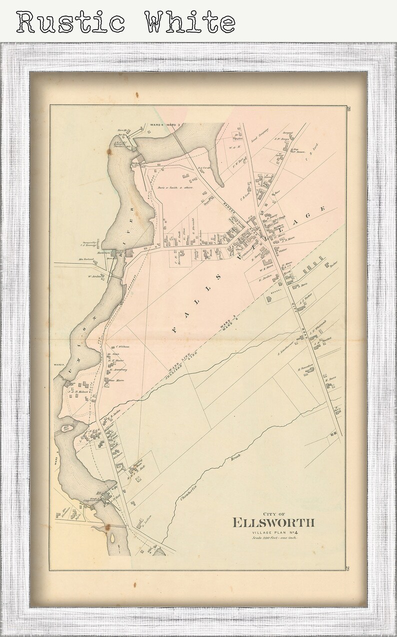 ELLSWORTH Maine 1881 Map Replica or Genuine ORIGINAL - Etsy