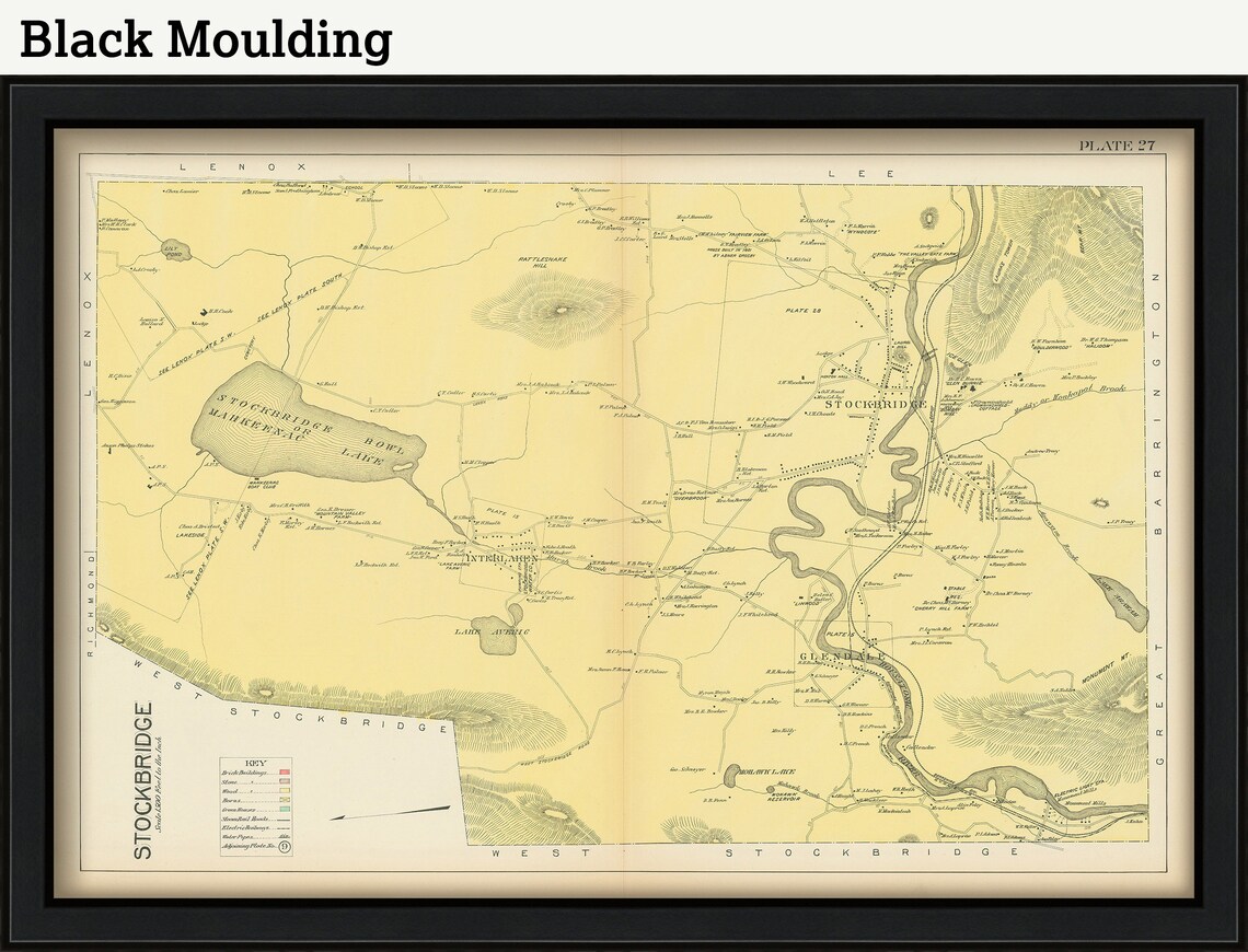 STOCKBRIDGE Massachusetts 1904 Map Replica or Genuine - Etsy