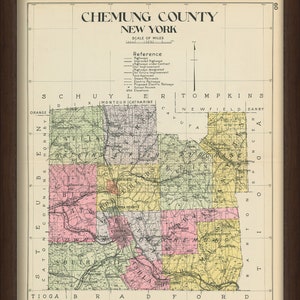 CHEMUNG County, New York 1912 Map, Replica or GENUINE ORIGINAL - Etsy
