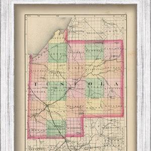 TUSCOLA COUNTY, Michigan 1873 Map - Replica or Genuine Original - Etsy