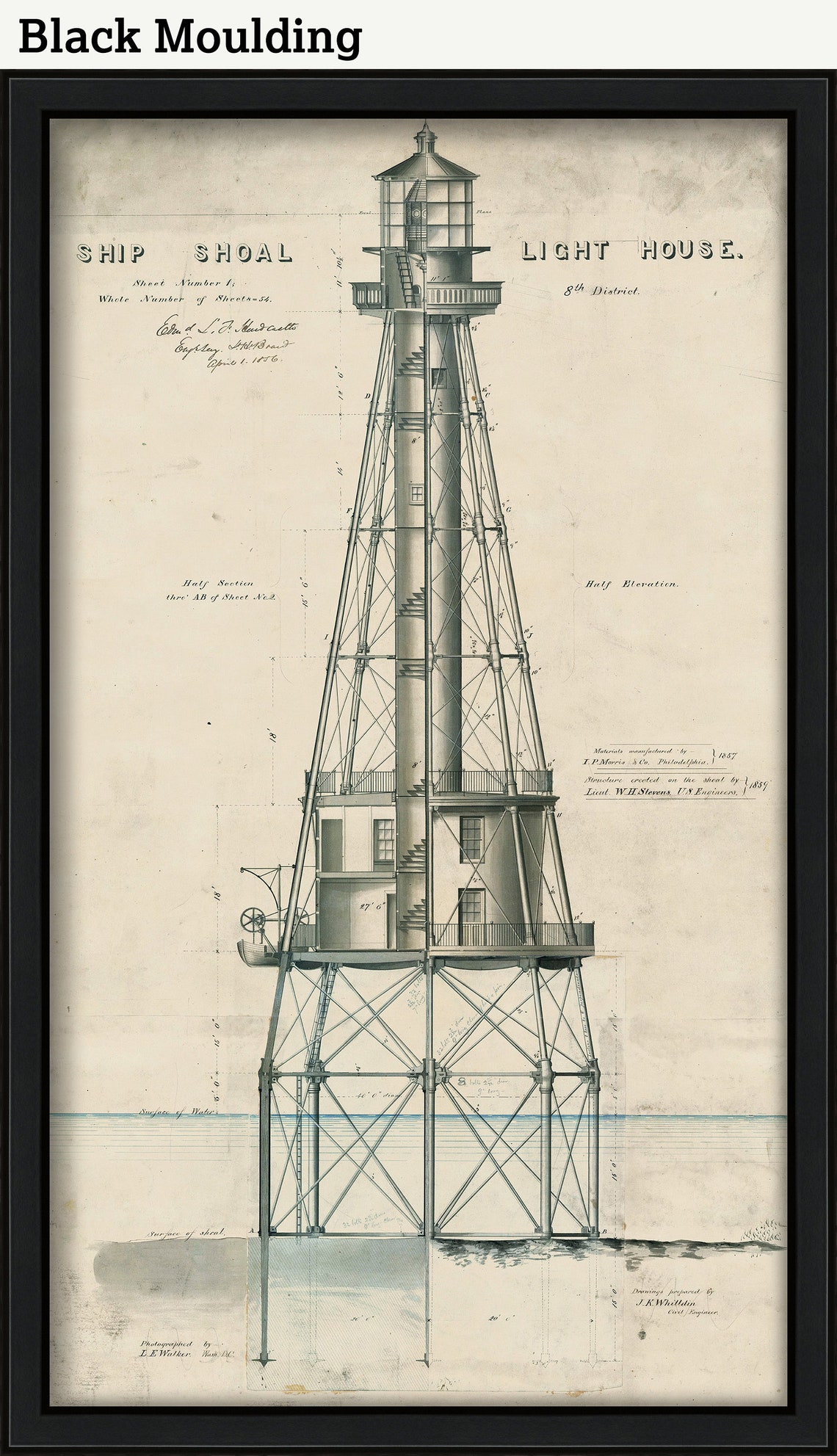 SHIP SHOAL LIGHTHOUSE, Gulf of Mexico, Louisiana - Drawing and Plan of ...