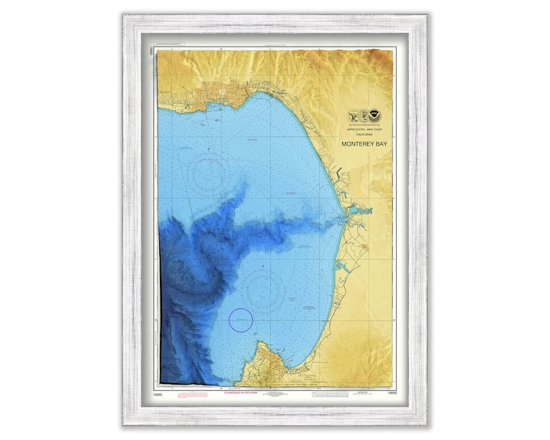 MONTEREY BAY California Nautical Chart Enhanced - Etsy