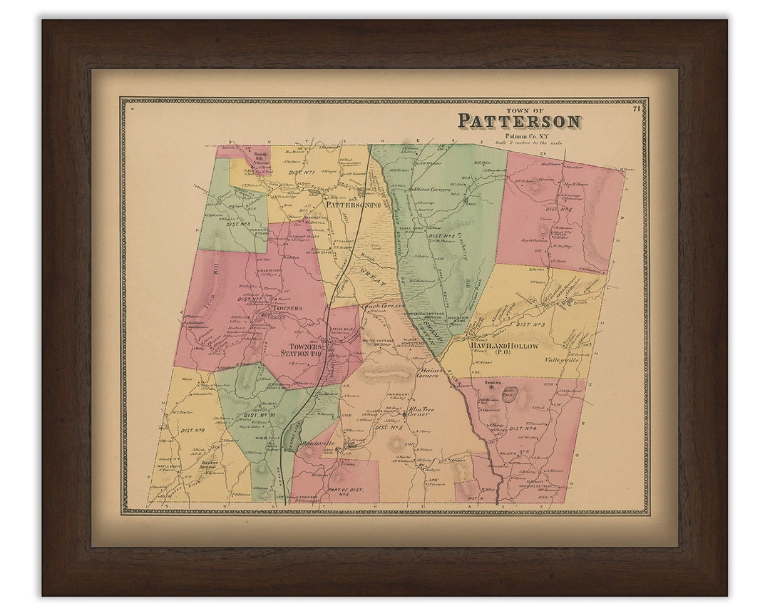 Town of PATTERSON, New York 1868 Map - Etsy