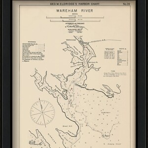 Wareham River, Massachusetts - Nautical Chart by George W. Eldridge ...